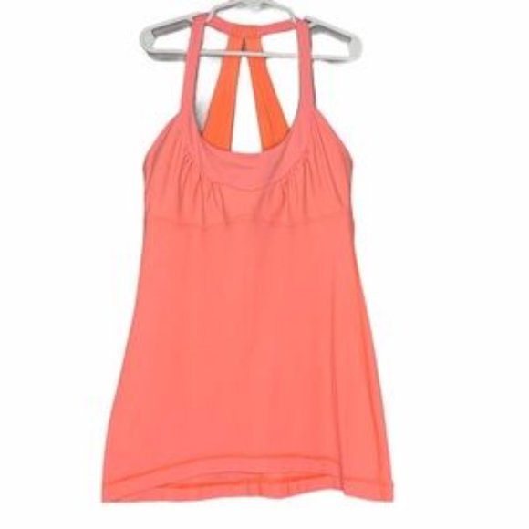 lululemon athletica | Tops | Lululemon Coral Tank Top With Built In Bra ...
